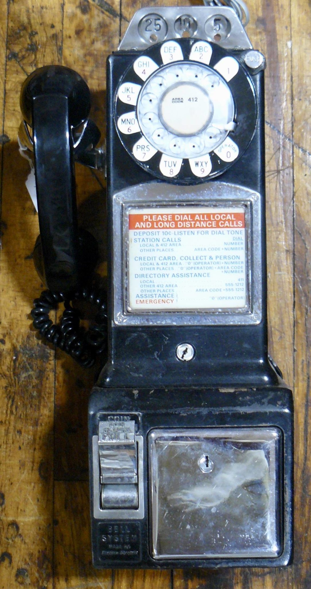 A 1963 Pay Phone, A Primitive Door Lock and an Antique Slant Top Desk ...